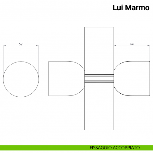 Pomolo fisso accoppiato per porta Lui Marmo Nuda Verum Italy senza ...