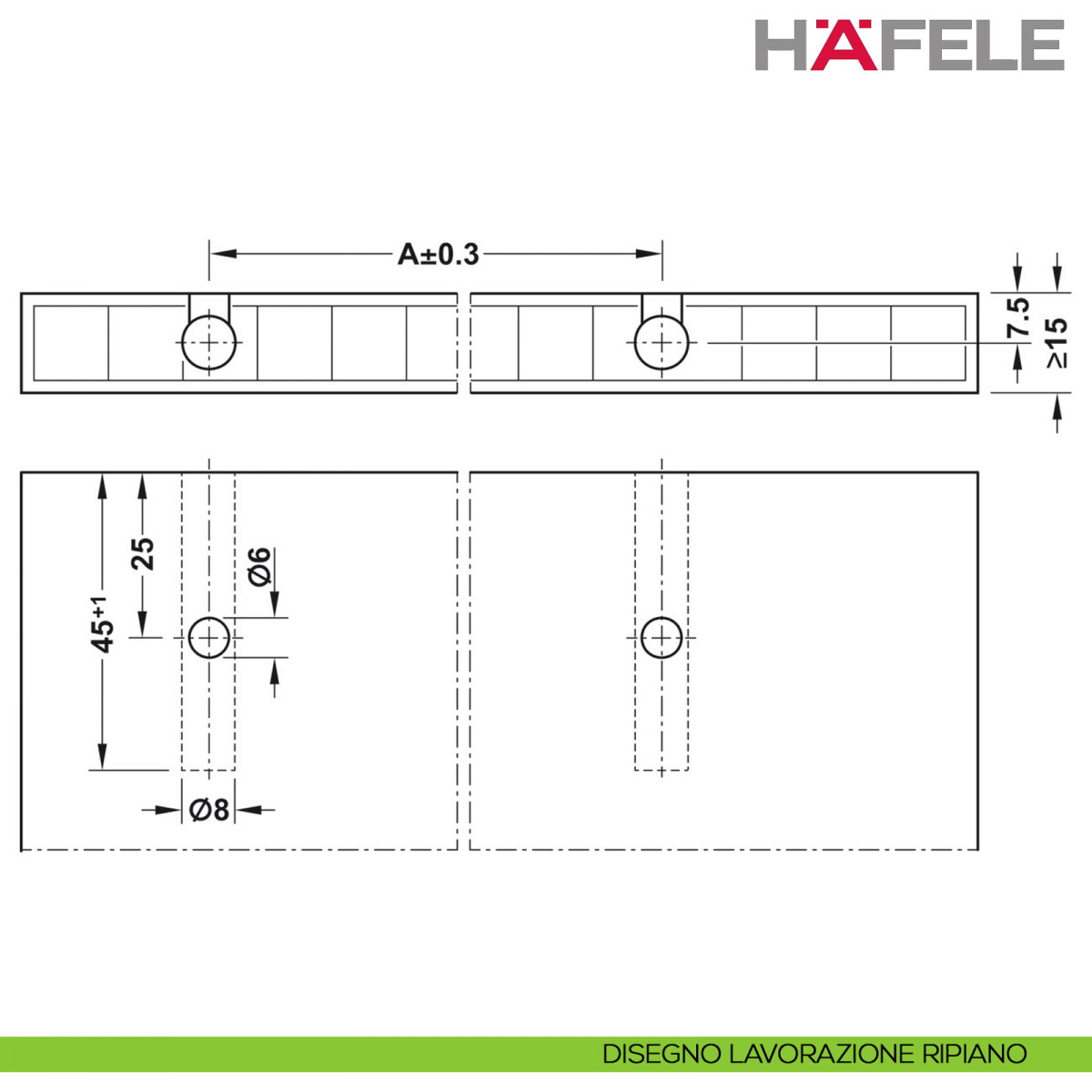 Giunzione ad aspansione Hafele Ixconnect UC 8/60 per spessore legno a ...