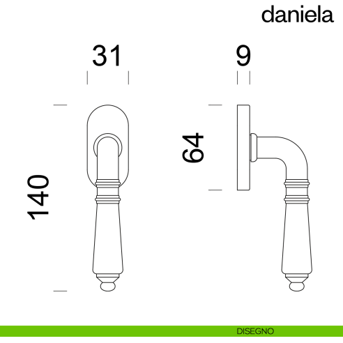 Maniglia Finestra Martellina DK Daniela dnd Handles • Maniglie Design