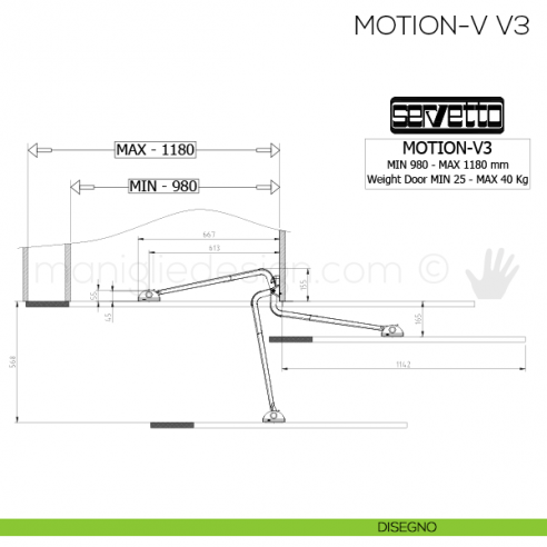 Sistema complanare per armadio Servetto Motion-V V3 • Maniglie Design