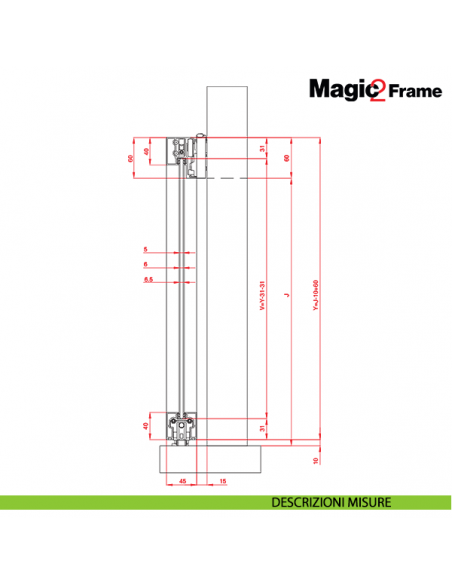 Scorrevole con profilo in alluminio per porte in vetro Magic 2 Frame • Maniglie Design