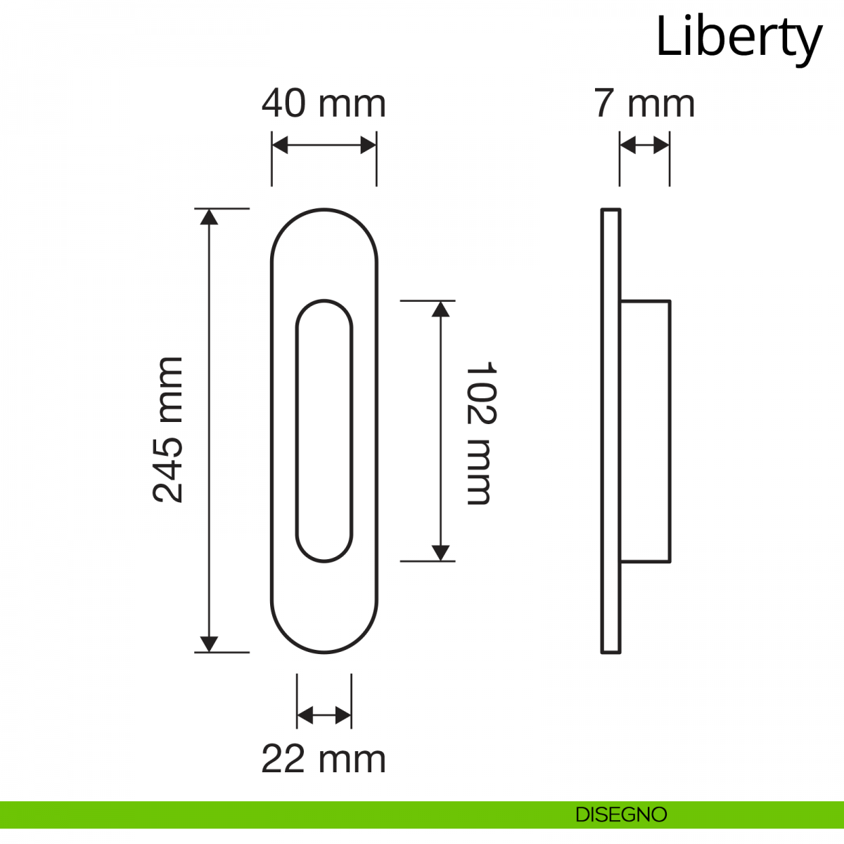 Maniglia ad incasso per porta scorrevole Liberty Linea Calì cieca ...