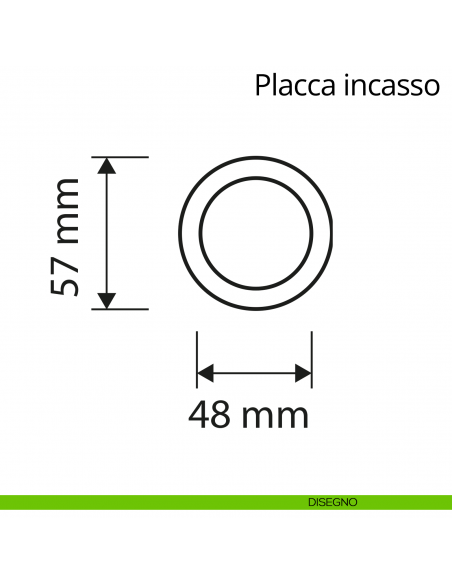 Placca ad incasso tonda per porta scorrevole Linea Calì cieca ...