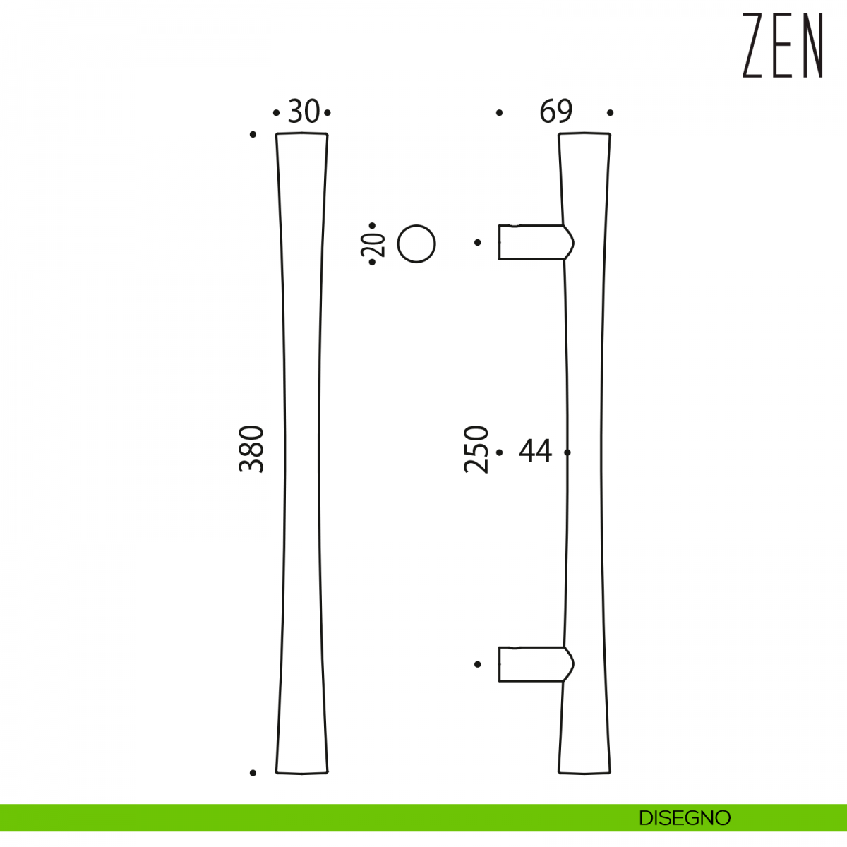 Maniglione per Porta Zen Colombo Design CB36 B • Maniglie Design