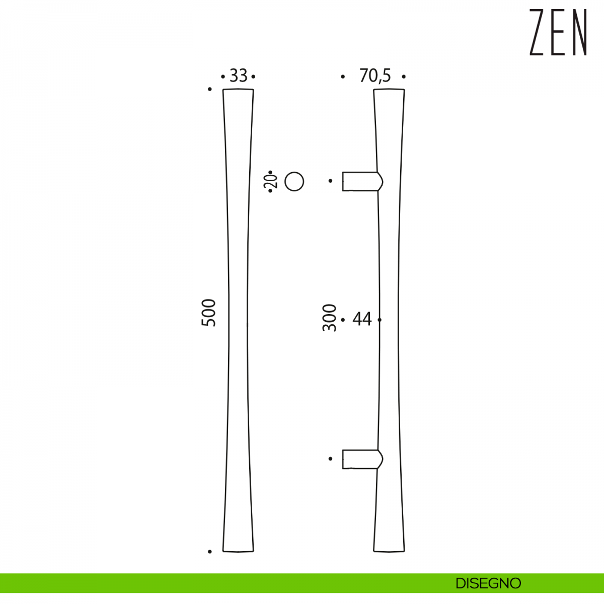 Maniglione per Porta Zen Colombo Design CB36 A • Maniglie Design