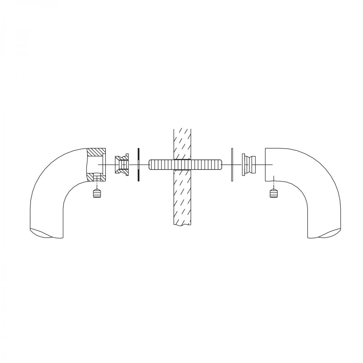 Kit fissaggio accoppiato per maniglioni Fimet Inox • Maniglie Design