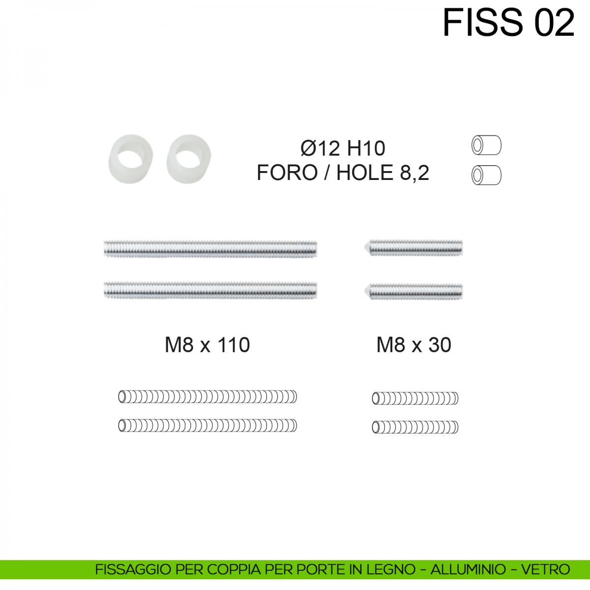 Kit fissaggio accoppiato per maniglioni Fimet Inox • Maniglie Design
