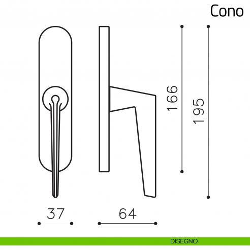 Maniglia per finestra cremonese Cono Olivari • Maniglie Design