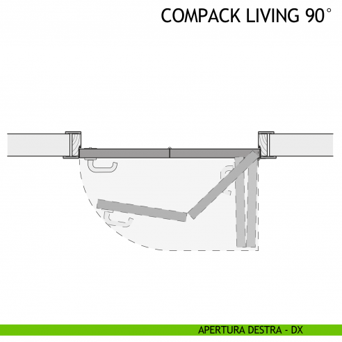 Sistema per porta pieghevole a libro Compack Living 90° Celegon • Maniglie Design
