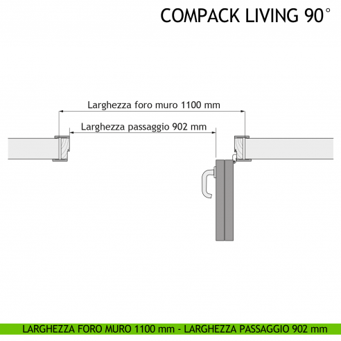 Sistema per porta pieghevole a libro Compack Living 90° Celegon • Maniglie Design