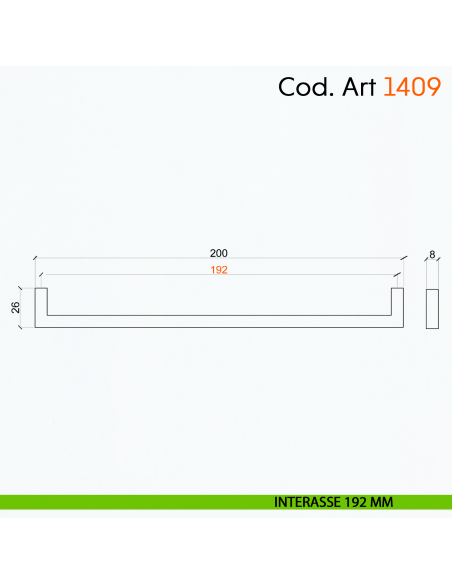 Maniglia a ponte quadrata per mobile moderno Cosmov articolo 1409 ...