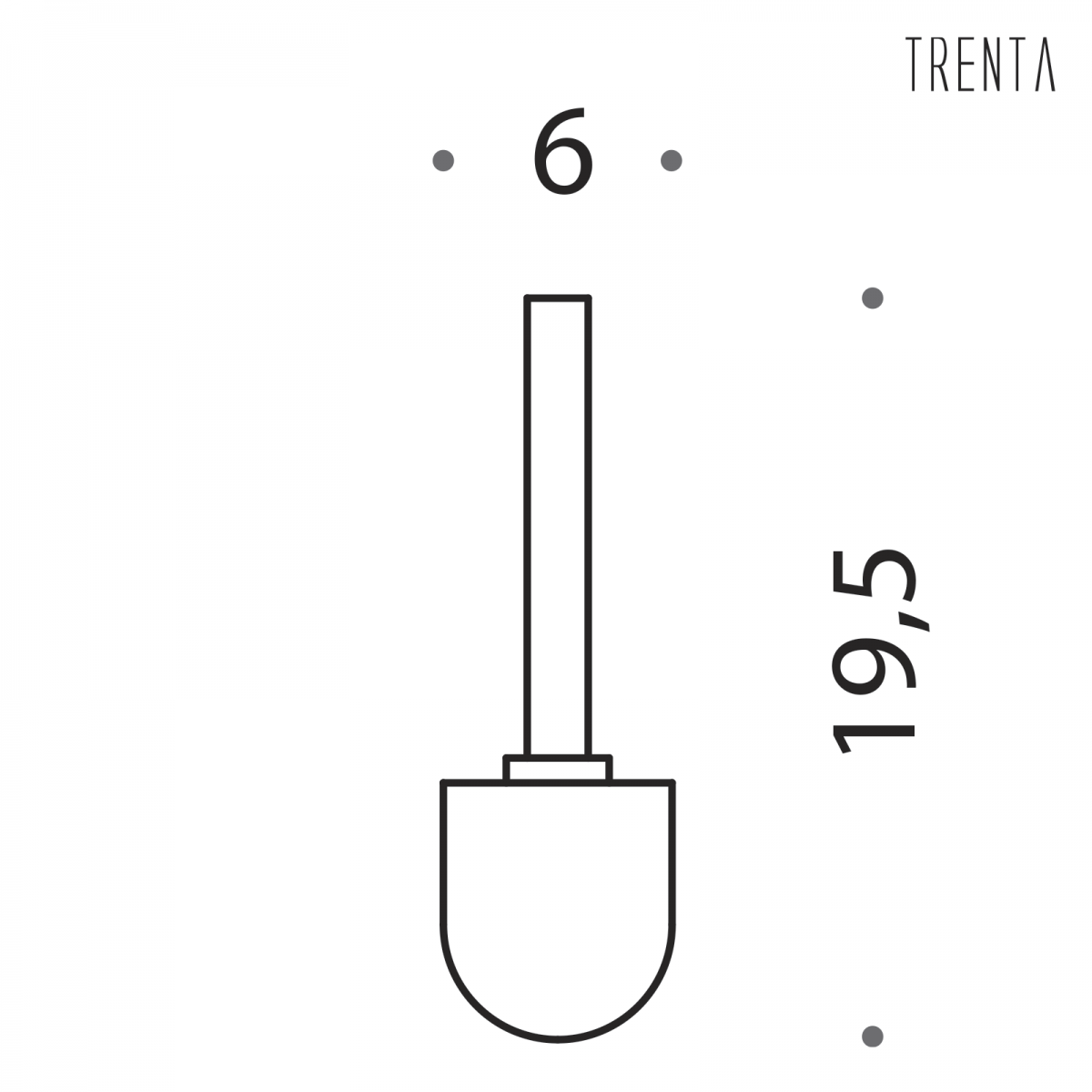 Ciuffo in setola con prolunga Colombo Design Trenta • Maniglie Design
