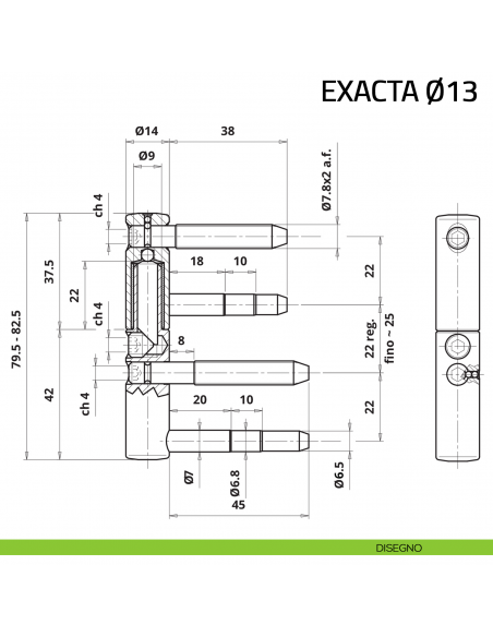 Cerniera anuba 4 gambi regolabile Otlav Exacta diametro 14 mm ...