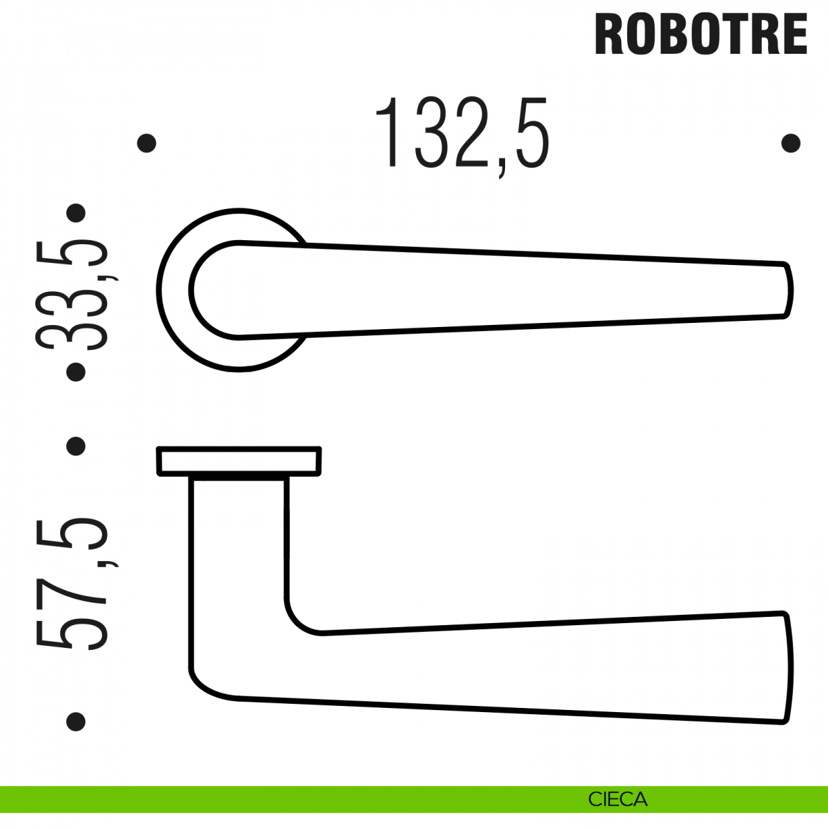 Maniglia per porta Robotre Colombo Design con rosetta minimale Zero ...