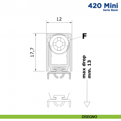 Paraspifferi per porta Comaglio 420 Mini serie Basic • Maniglie Design