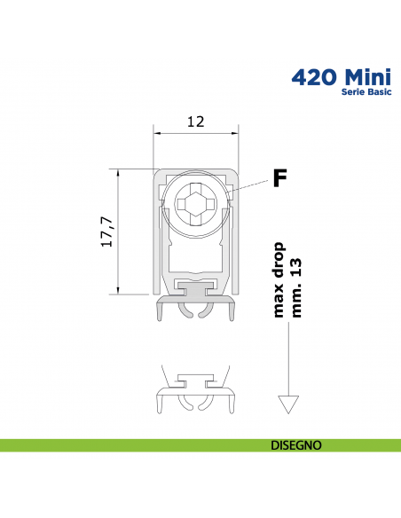 Paraspifferi per porta Comaglio 420 Mini serie Basic • Maniglie Design
