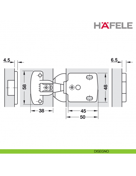 Cerniera Hafele Aximat 300 per mobile da ufficio montaggio ad angolo ...