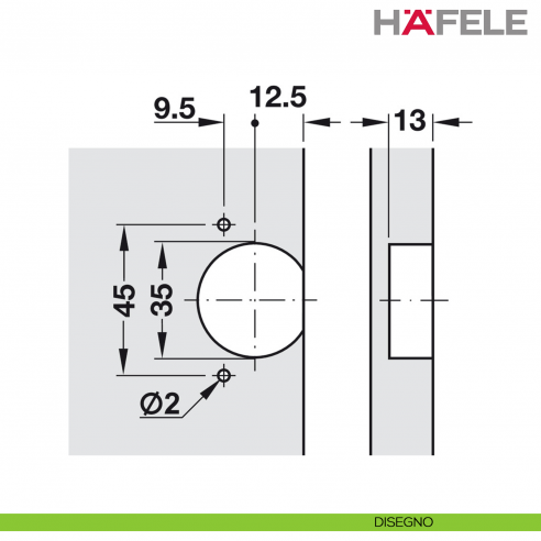 Cerniera Hafele Aximat 300 per mobile da ufficio montaggio ad angolo ...