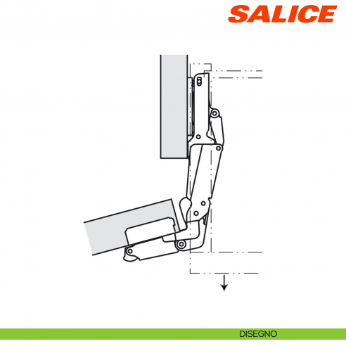 Cerniera Salice C2AFA99 Serie 200 apertura 165 gradi collo 0 chiusura ...