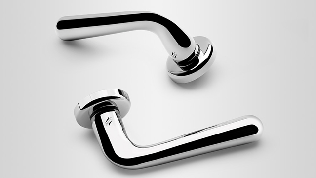 Maniglia Colombo Robodue Cromato Satinato e Ottone Lucido • Maniglie Design