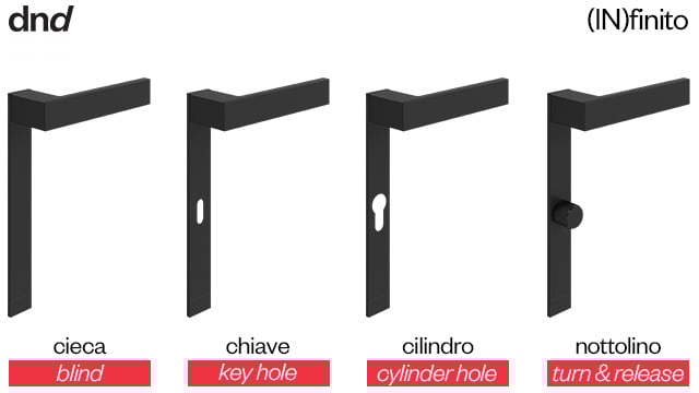 Maniglia per porta Infinito dnd handles placca lunga • Maniglie Design