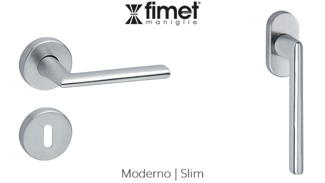 Maniglia per porta Slim Fimet Handles con rosetta tonda • Maniglie Design