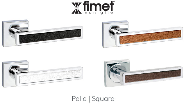 Maniglia con inserto in pelle per porta Square Fimet Handles • Maniglie ...