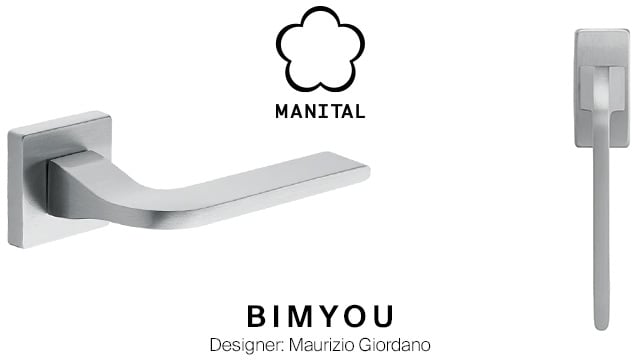 Maniglia per porta Bimyou Minimal Manital con rosetta minimale ...